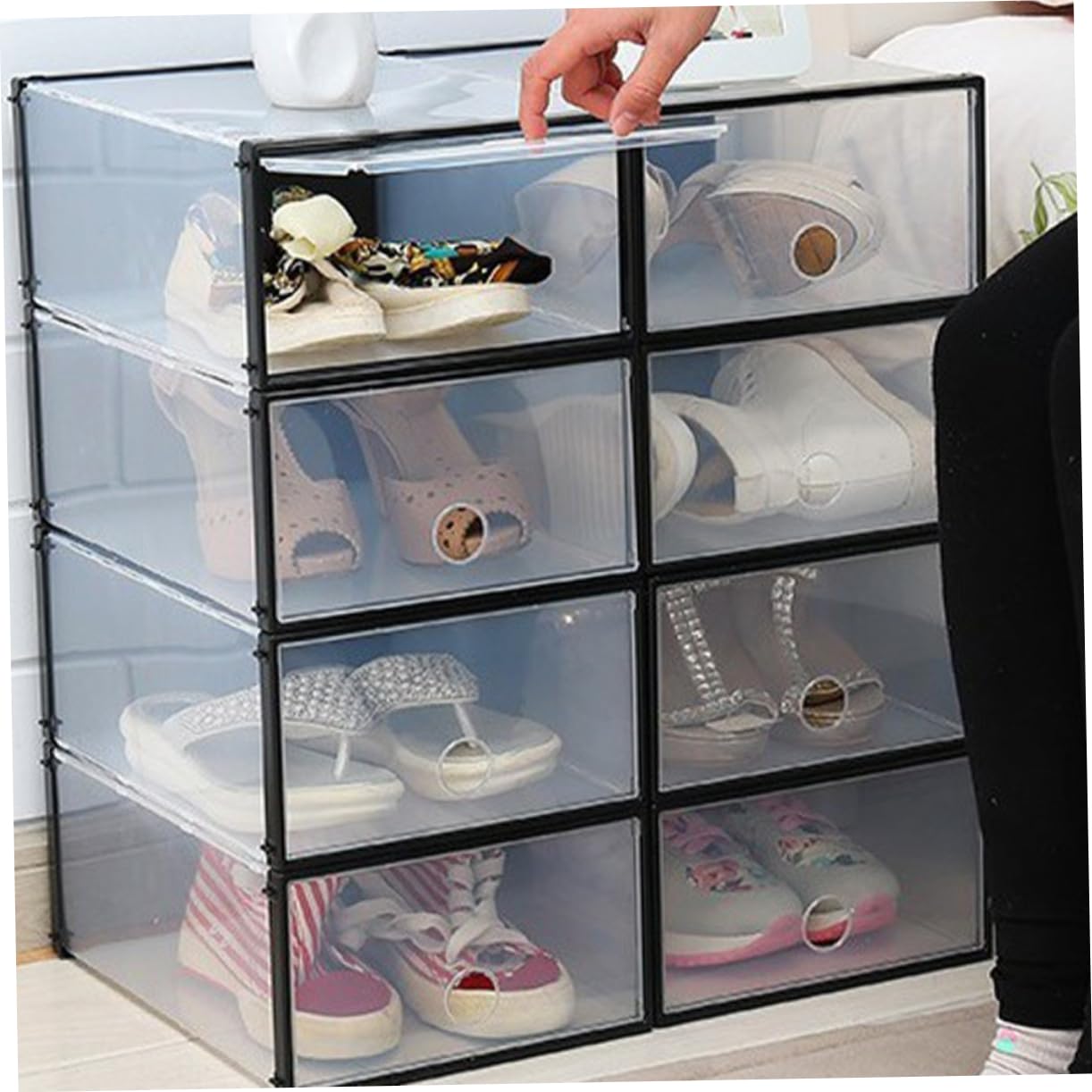 JOINPAYA Sanitary Napkin Storage Bag 4pcs Box Organizer for Shoes Shoe Holder Shoes Organizer Storage Containers Shoes Case Drawer Daily Necessities Clamshell Shoe Rack