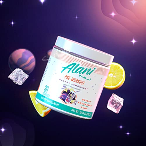 Alani Nu Pre Workout Supplement Powder for Energy, Endurance & Pump | Sugar Free | 200mg Caffeine | Formulated with Amino Acids Like L-Theanine to Prevent Crashing | Galaxy Lemonade, 30 Servings