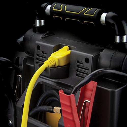 STANLEY J7C09D Digital Portable Power Station Jump Starter: 1400/700 Instant Amps, 120 PSI Air Compressor, 3.1A USB Ports, Battery Clamps