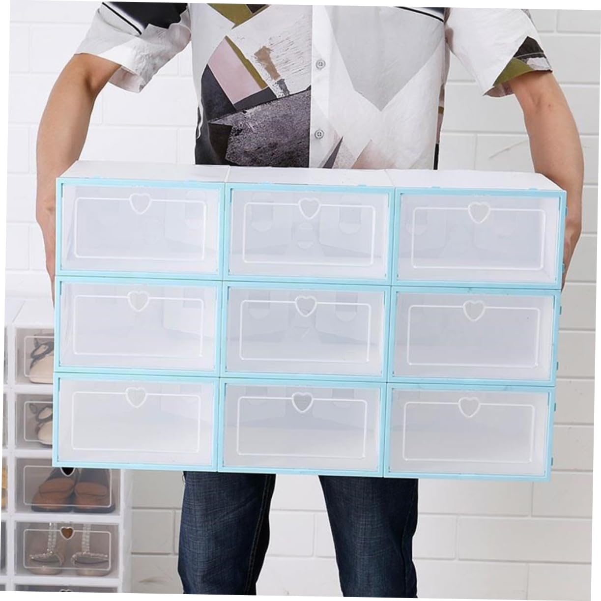 JOINPAYA Sanitary Napkin Storage Bag 4pcs Box Organizer for Shoes Shoe Holder Shoes Organizer Storage Containers Shoes Case Drawer Daily Necessities Clamshell Shoe Rack