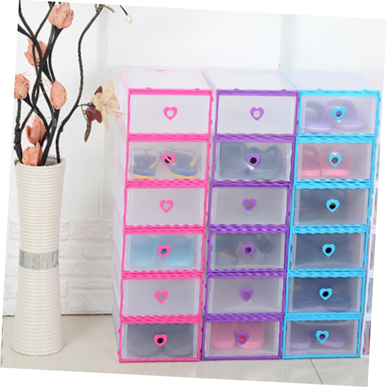 JOINPAYA Sanitary Napkin Storage Bag 4pcs Box Organizer for Shoes Shoe Holder Shoes Organizer Storage Containers Shoes Case Drawer Daily Necessities Clamshell Shoe Rack