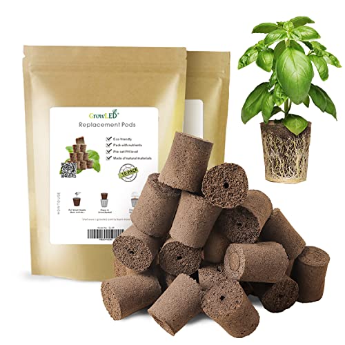GrowLED Compatible Seed Starter Pods (20 Pack), Rapid Rooter Seed Starting Sponge, Seed Sprouter Smart Soil Replacement Plugs for Height Adjustable Hydroponic Indoor herb Garden (Seeds Not Included)