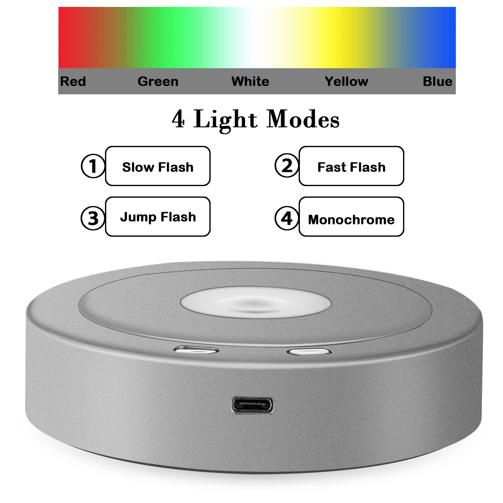 LED Motorized Rotating Display Stand, LED crystal Light Lamp Base,3D Glass Art,Turner Cup Display Stand for Epoxy Glitter Tumbler, 360 Degree Automatic Mute Rotating Turntable,Battery Speed Regulation