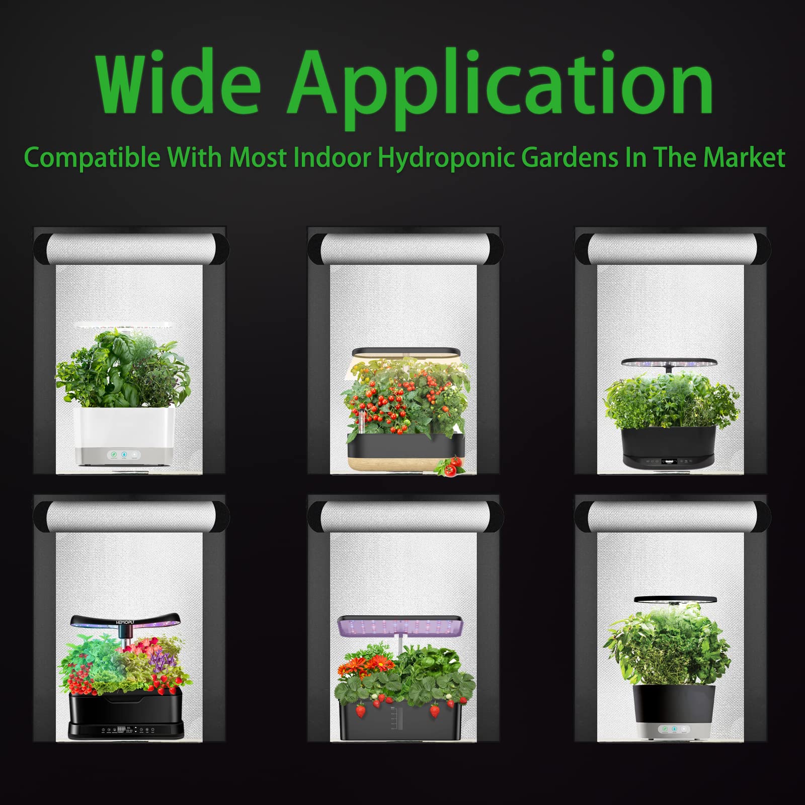 Wishrun Grow Tent for Aerogarden Hydroponics Growing System, 19.7/''x13.9/''x21.3/'' Small Most Indoor Hydroponic Equipment, High Reflective Mylar Mini Tent, Prevent Pets from Eating Plants, Black