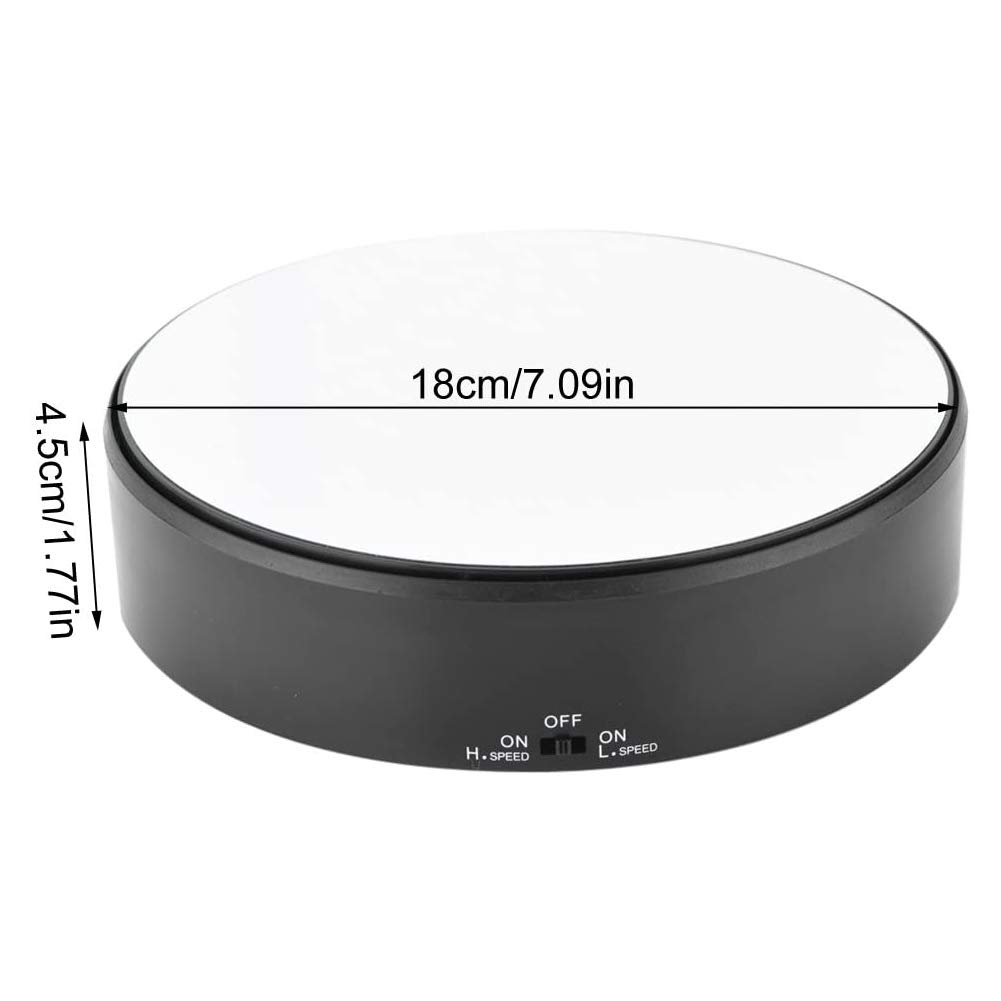 Yosoo Motorized Turntable Display, Mirror Surface 360° Rotary Display Stand Adjustable Rotating Speed Turntable Jewelry Holder, Battery Operated, for Display Jewelry, Watch, Digital Product