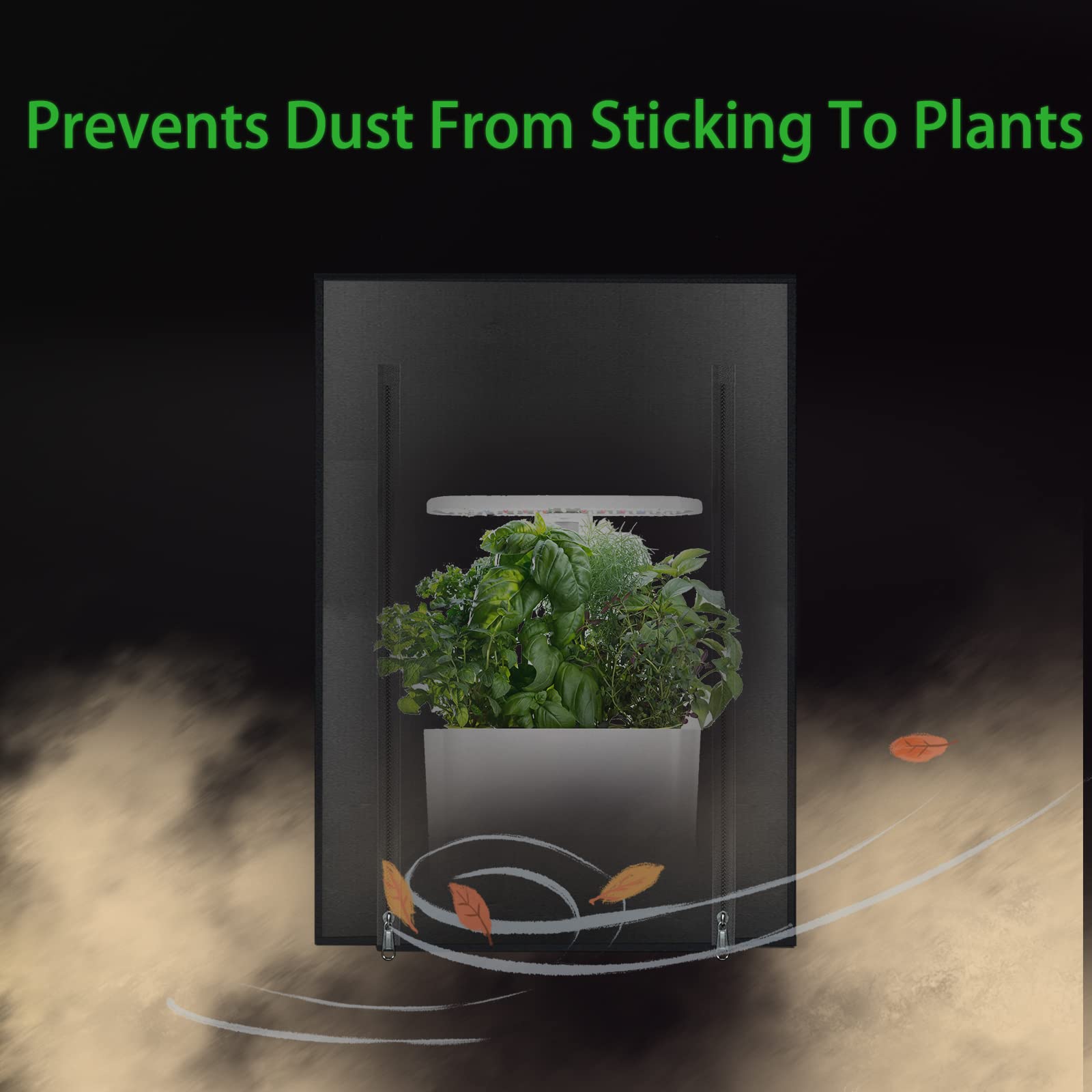 Wishrun Grow Tent for Aerogarden Hydroponics Growing System, 19.7/''x13.9/''x21.3/'' Small Most Indoor Hydroponic Equipment, High Reflective Mylar Mini Tent, Prevent Pets from Eating Plants, Black