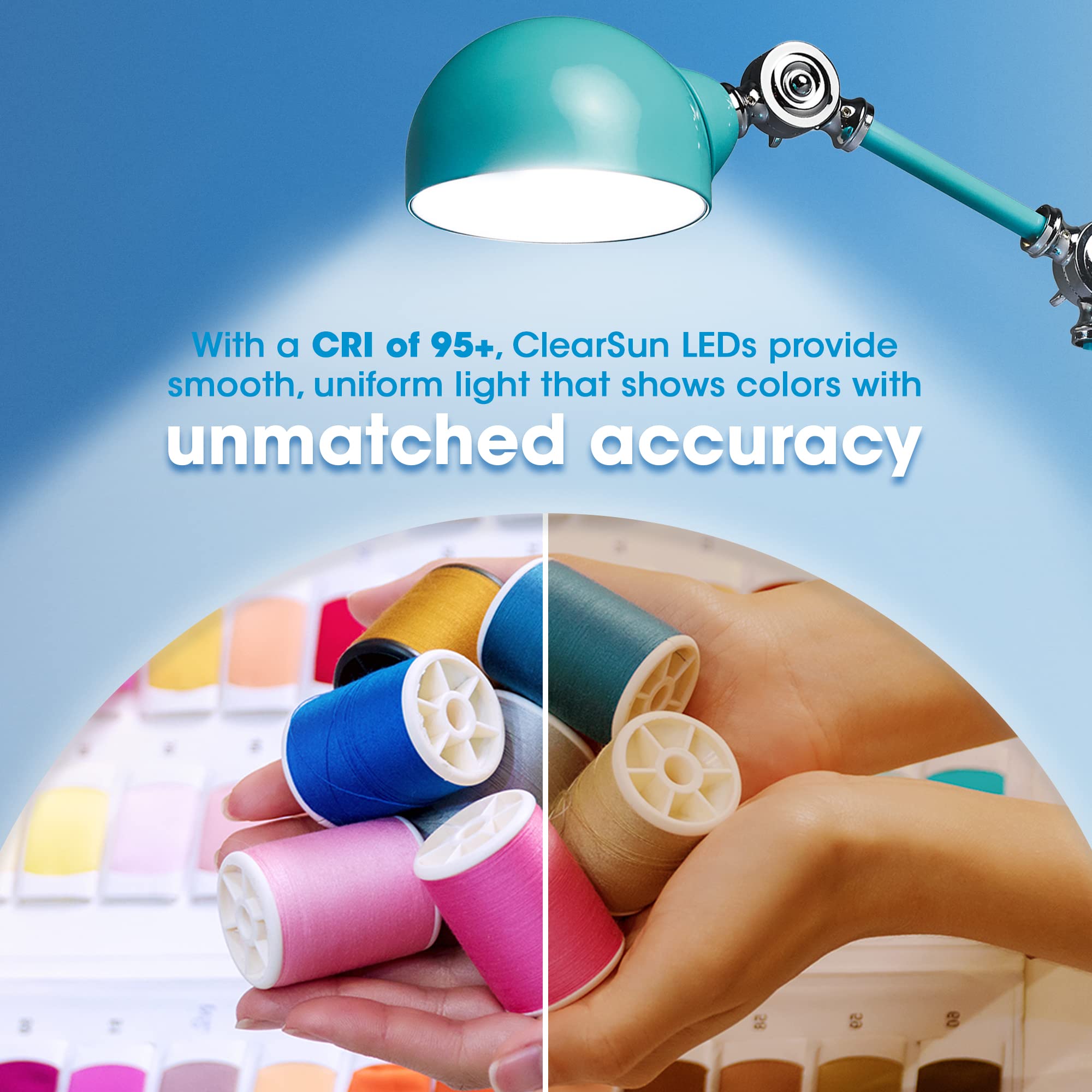 OttLite Revive LED Desk Lamp with ClearSun LED Technology, Turquoise β 3 Brightness Settings, Touch Activated Controls, USB Charging Port & 3 Adjustable Knobs for Precise Lighting - Great for Reading