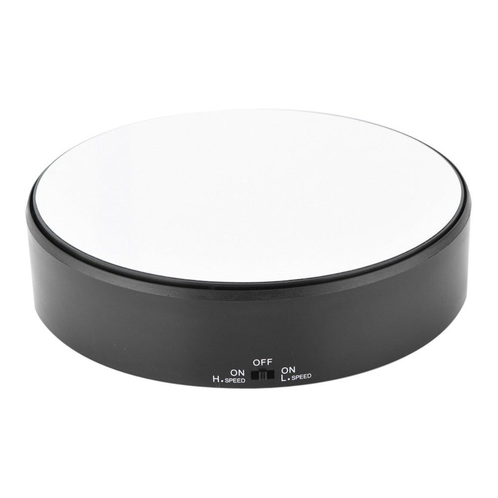 Yosoo Motorized Turntable Display, Mirror Surface 360° Rotary Display Stand Adjustable Rotating Speed Turntable Jewelry Holder, Battery Operated, for Display Jewelry, Watch, Digital Product