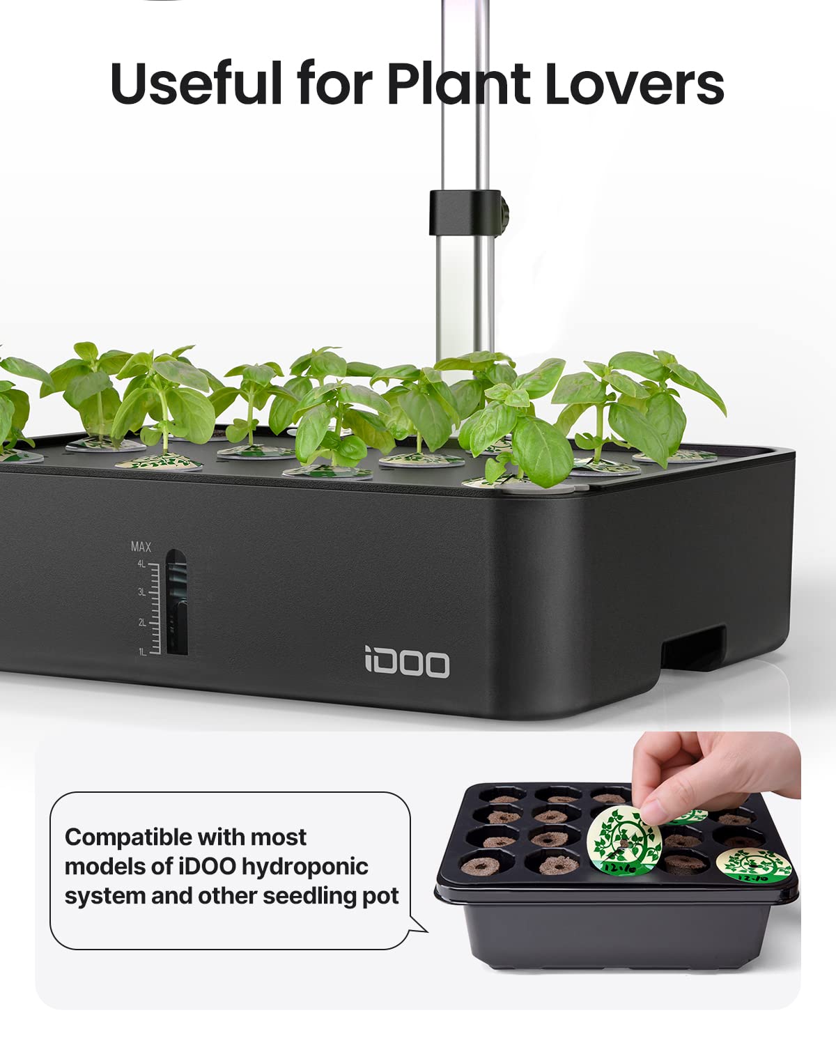 iDOO 102Pcs Seed Pot Labels Sticker, PVC Round Peel and Stick Hydroponic Garden Label, Plant Grow Basket Label