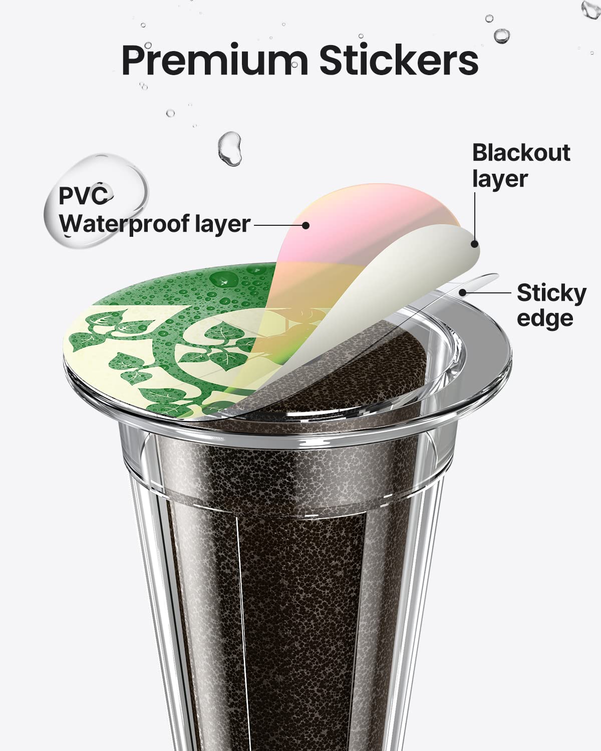 iDOO 102Pcs Seed Pot Labels Sticker, PVC Round Peel and Stick Hydroponic Garden Label, Plant Grow Basket Label