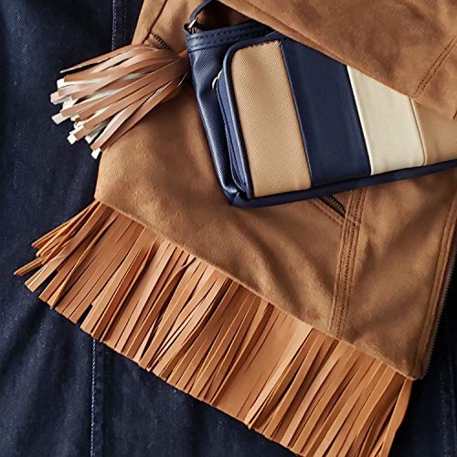 Trims by the Yard 2" Premium Vegan Leather Fringe Trim | Brown | (5 yard cut)
