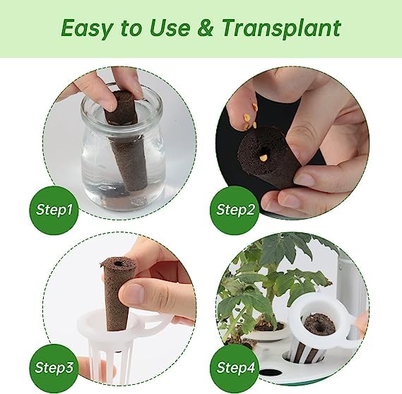 INOVASHON Grow Sponges for Hydroponics, Hydroponics Growing System Plant Sponge, Hydroponics Supplies Starter Kit, Herb Indoor Gardening System, Replacement Plant Germination Kits (50 Packs)