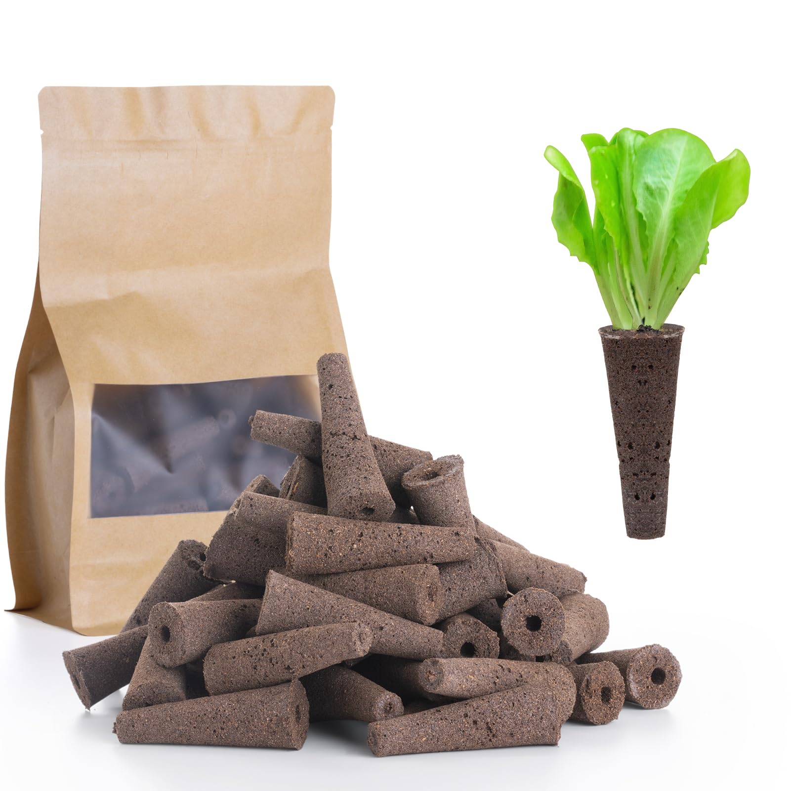 INOVASHON Grow Sponges for Hydroponics, Hydroponics Growing System Plant Sponge, Hydroponics Supplies Starter Kit, Herb Indoor Gardening System, Replacement Plant Germination Kits (50 Packs)
