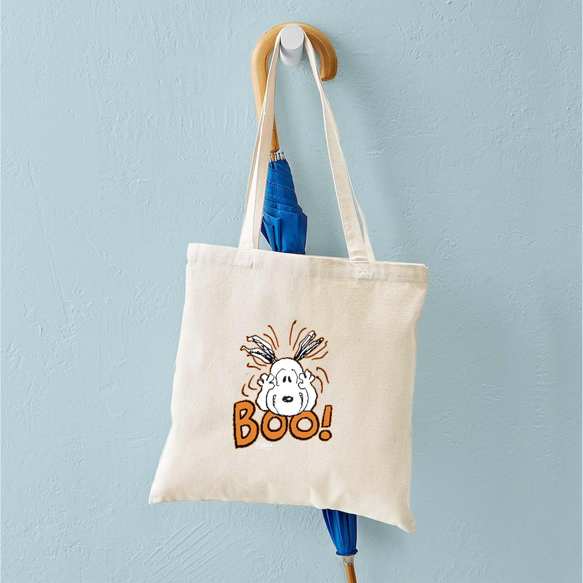 CafePress Peanuts Halloween Natural Canvas Tote Bag, Reusable Shopping Bag