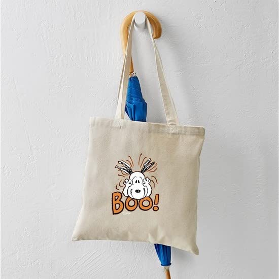 CafePress Peanuts Halloween Natural Canvas Tote Bag, Reusable Shopping Bag