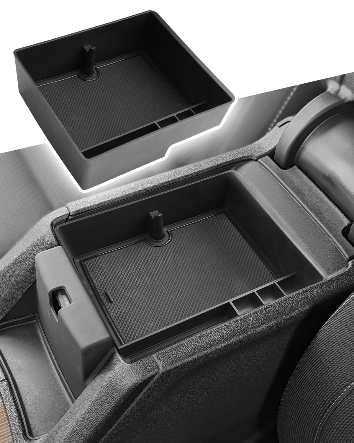 CDEFG Center Console Organizer Tray for GMC Acadia Accessories 2017-2023 (SLE/SLT/ AT4/ Denali) for Acadia 2023 2022 2021 2020 2019-2017 Armrest Storage Box Insert (Black)