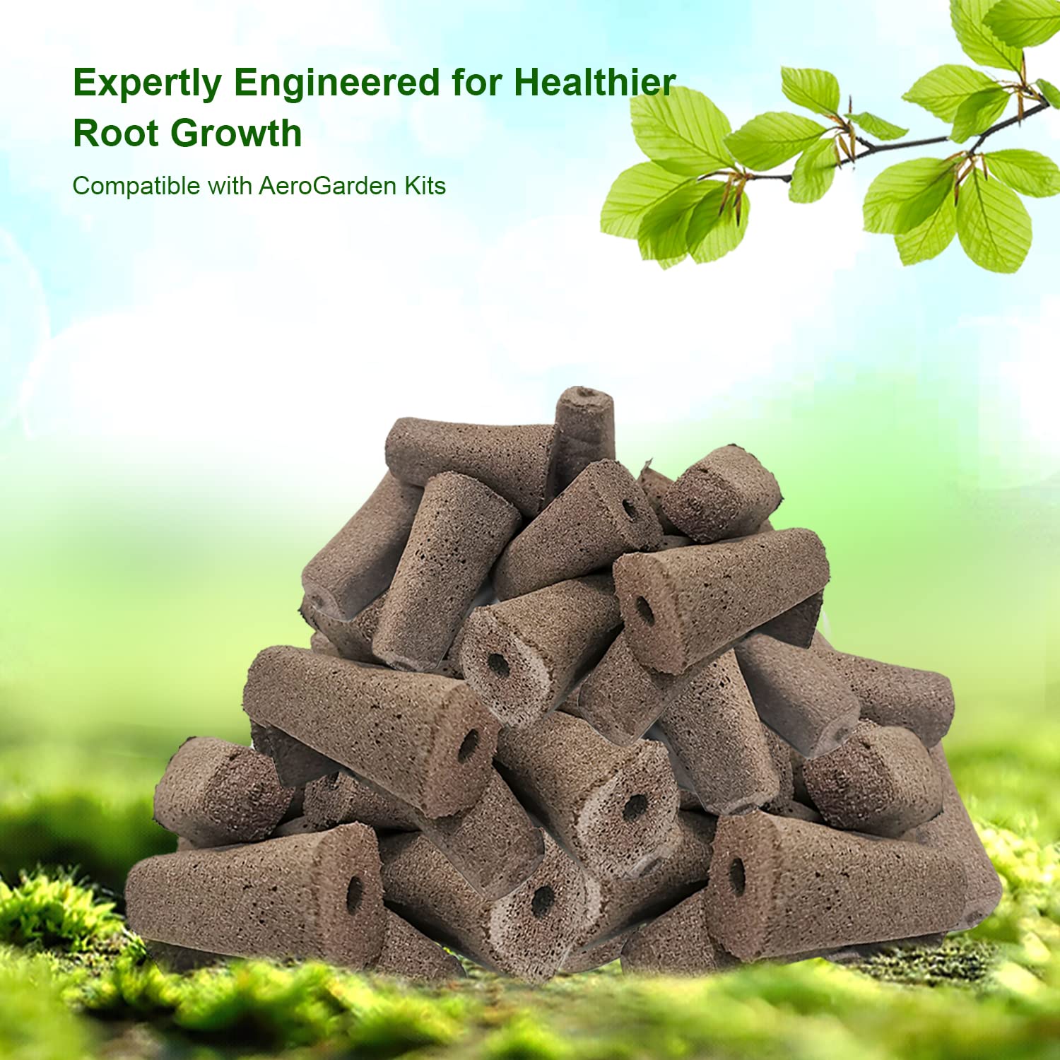 Ambgrow Seed Pods Kit for Indoor Hydroponic Garden, Square 50pcs Grow Baskets and 50pcs Grow sponges