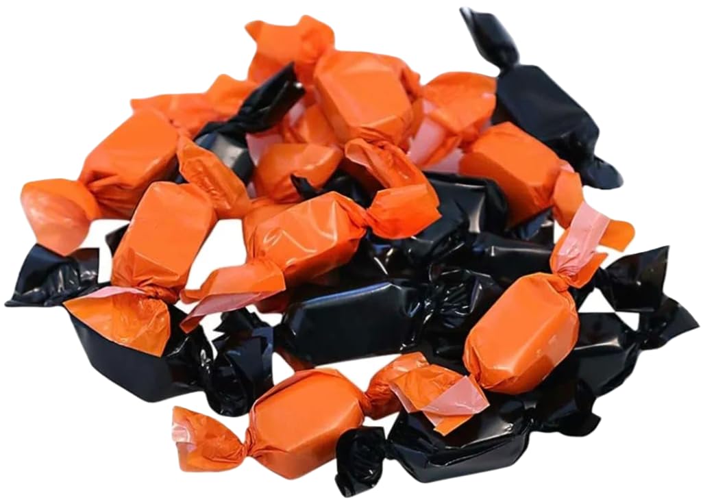 Melster Peanut Butter Kisses Taffy Candy-Fall/Halloween, Made With Real Peanut Butter-Gluten Free, No Cholesterol, Individually wrapped 3.5 Oz, (2 pack) bundled with A Halloween Themed Goodie Gift Box