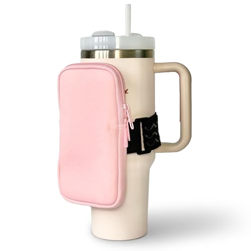 Water Bottle Pouch for Stanley, Water Bottle Accessories, Stanley Fanny Pack, Stanley Tumbler Accessories, Stanley Cup Pouch, Gym Accessories for Women, Stanley 40oz Accessories - Pink Dusk