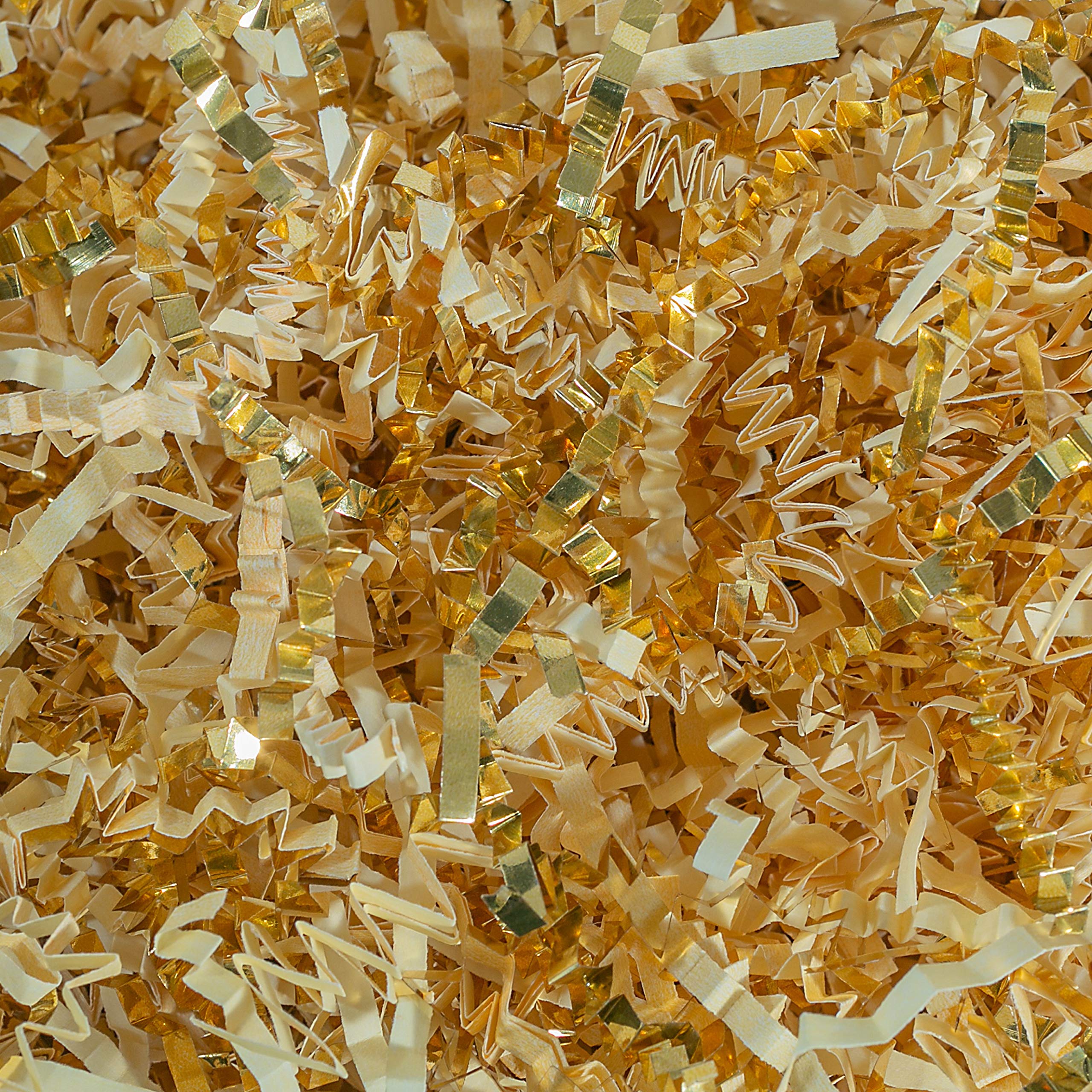 MagicWater Supply Crinkle Cut Paper Shred Filler (1/2 LB) for Gift Wrapping & Basket Filling - Vanilla & Gold