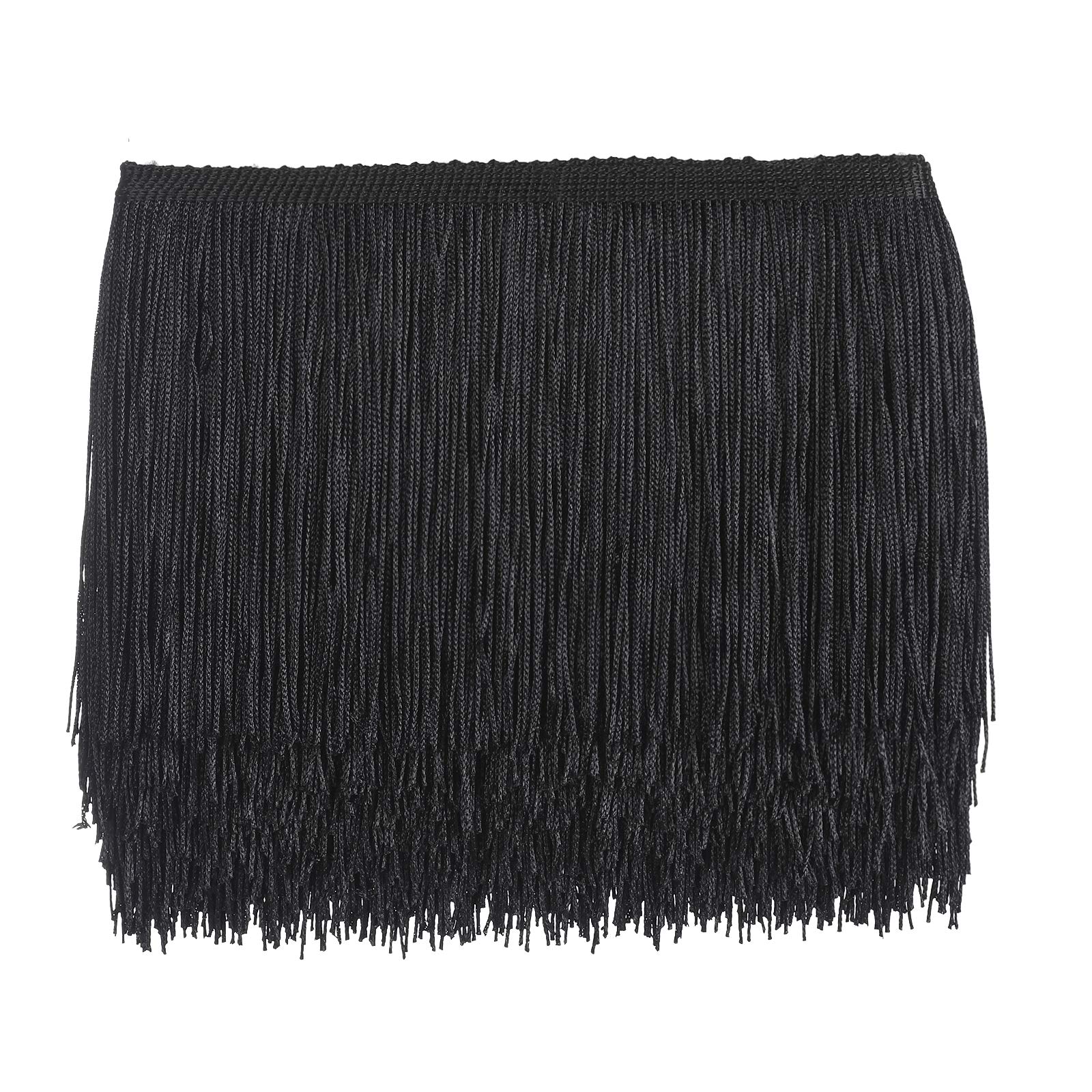 AWAYTR 10 Yards Sewing Fringe Trim - 6in Wide Tassel for DIY Craft Clothing and Dress Decoration (Black, 6 Inches Wide)