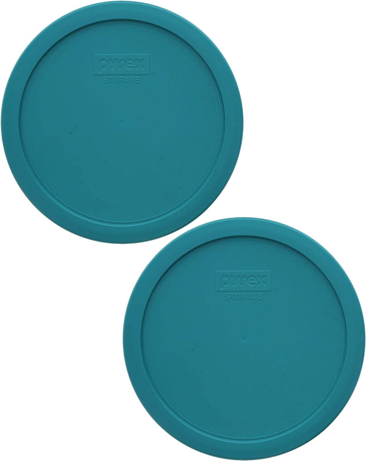 Pyrex Bundle - 2 Items: 7402-PC 7-Cup Turquoise Plastic Storage Lids