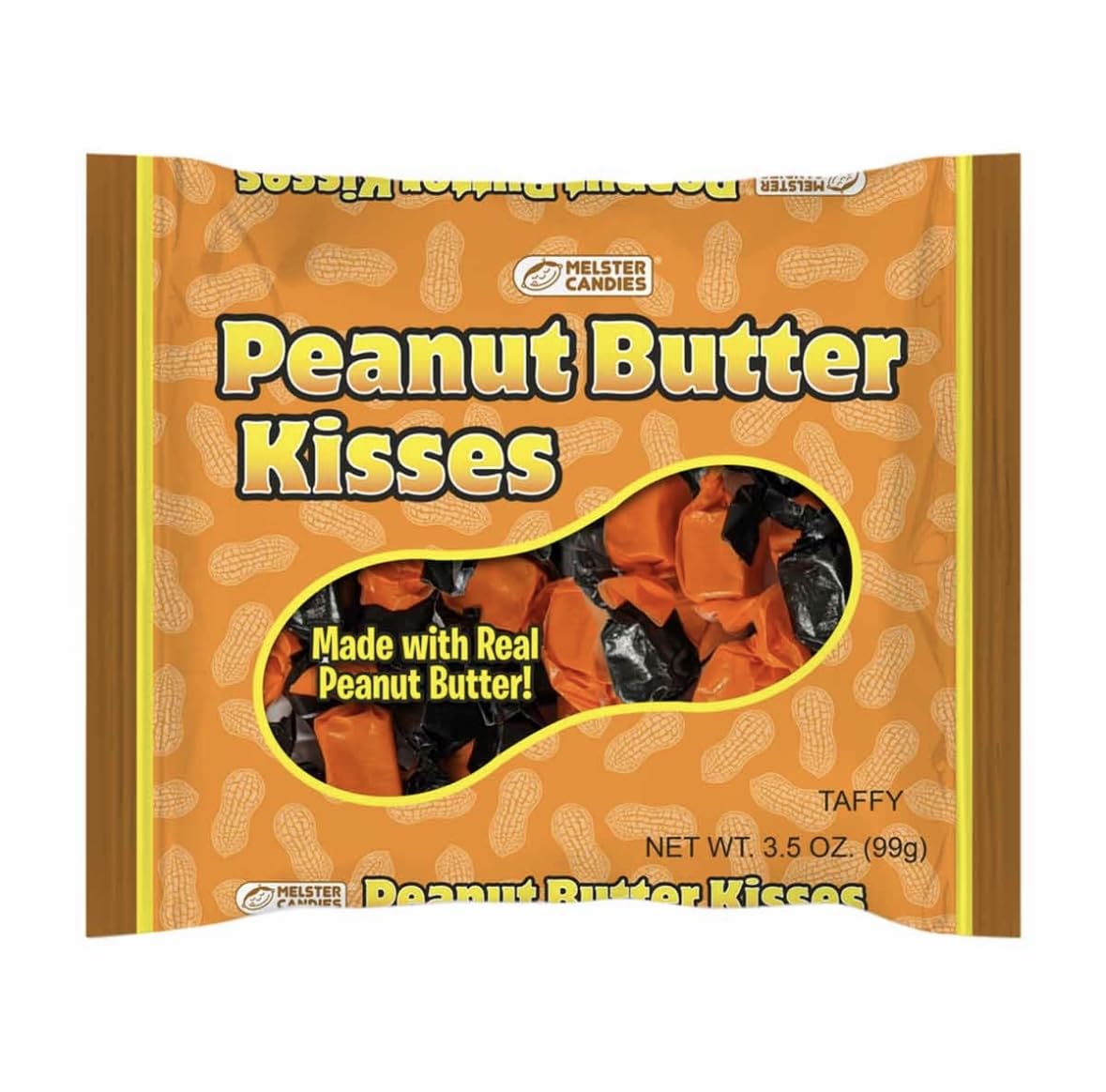 THE GOODS SHIPPER Melster Peanut Butter Kisses Taffy Candies 3.5 oz (3 Pack, Exp. Mid 2024)