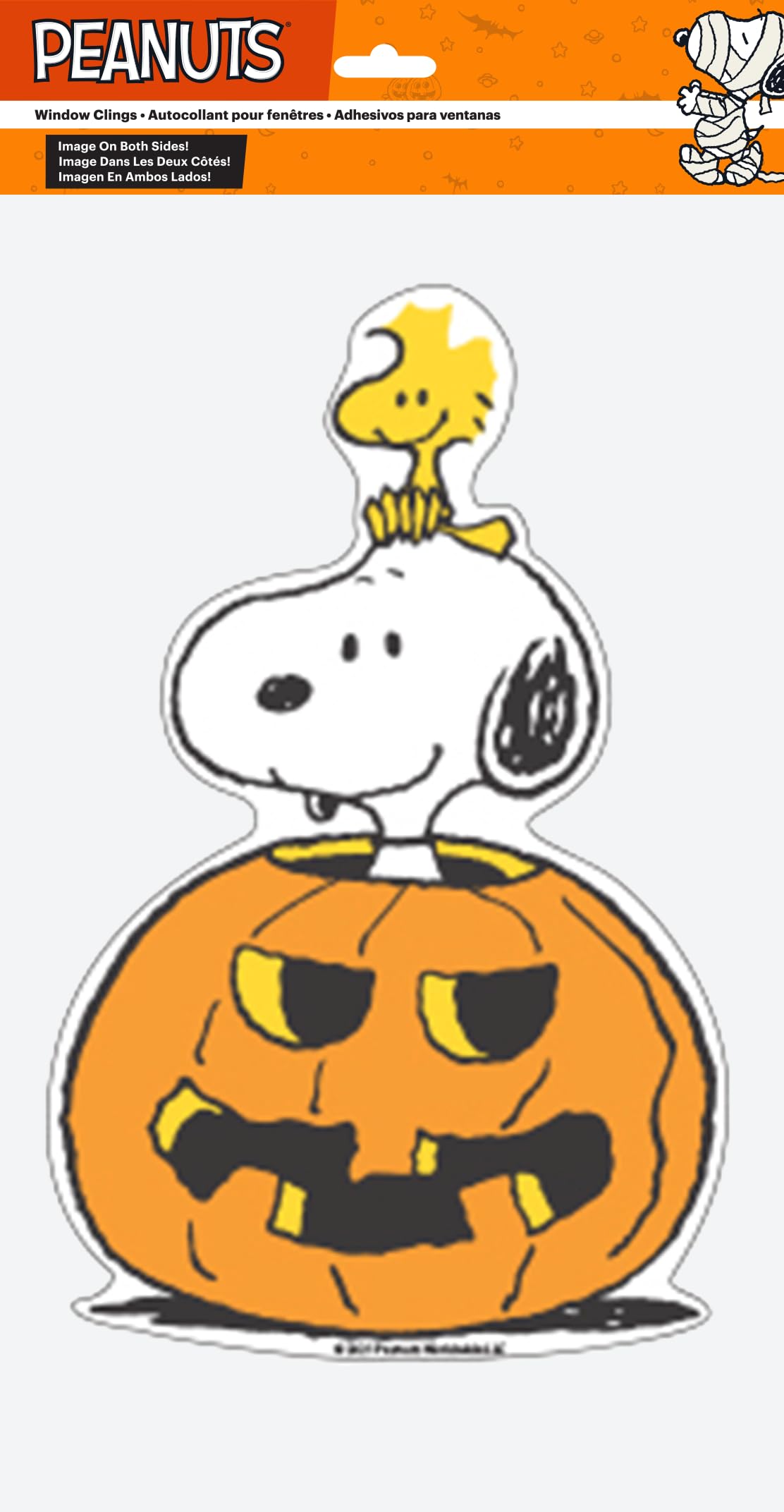 PEANUTS HALLOWEEN CLINGS DOUBLE SIDED 6 PIECES