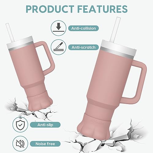 ORIHILL x Akisola Cat Paw Boot Sleeve, Silicone Bottom Cover Bumper for Water Bottle,Suitable for 40Oz Hydro Flask,Simple Modern and Stanley Tumbler,Stanley Silicone Boot (Pink Dusk)