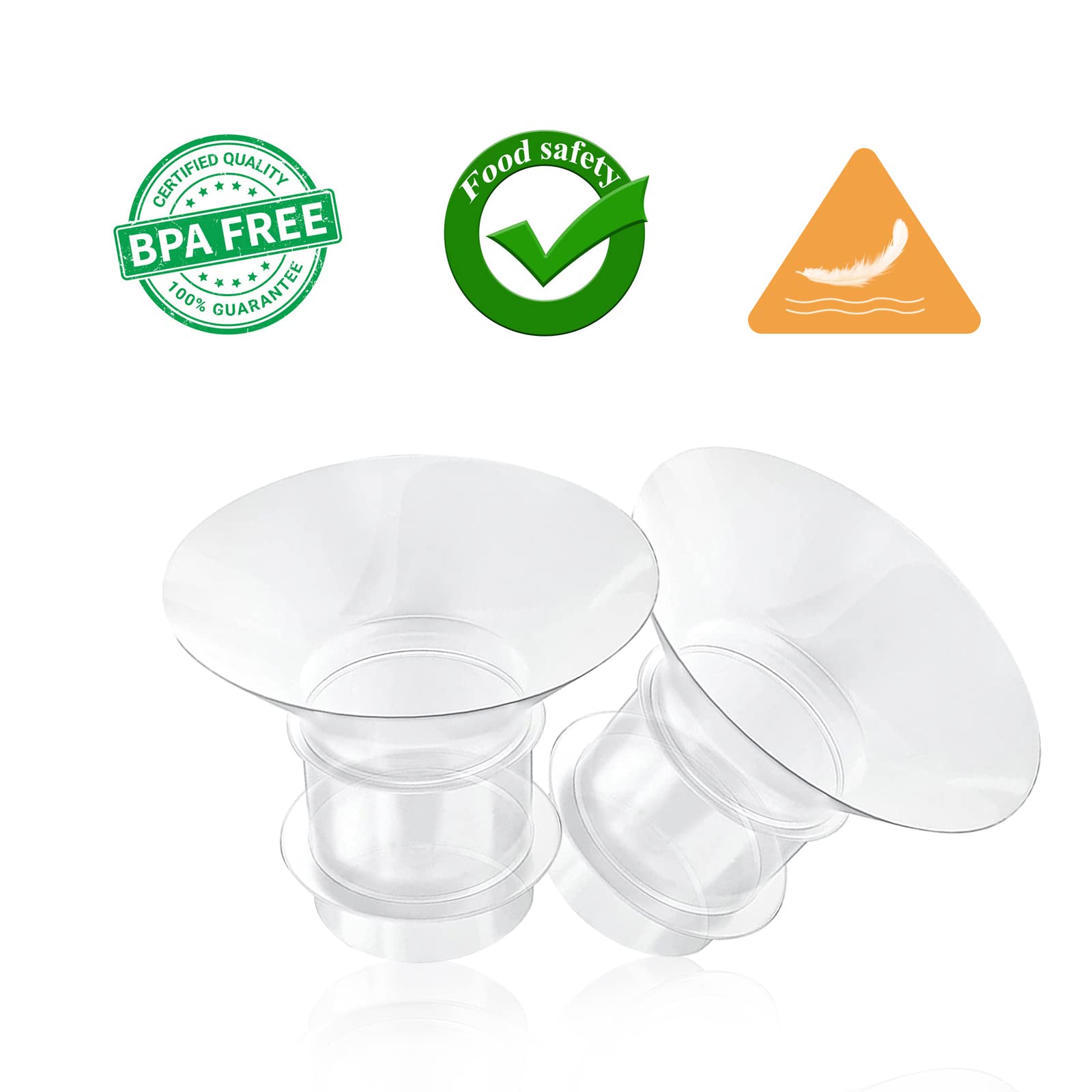 Loveishere 15mm Flange Inserts Compatible with Medela / Willow / TSRETE/ Momcozy S9 S10 S12/ Willow Wearable Cups & Spectra S1 S2, 24mm Breast Pump Shields Reduce Nipple Tunnel Down to 15mm, 2pcs