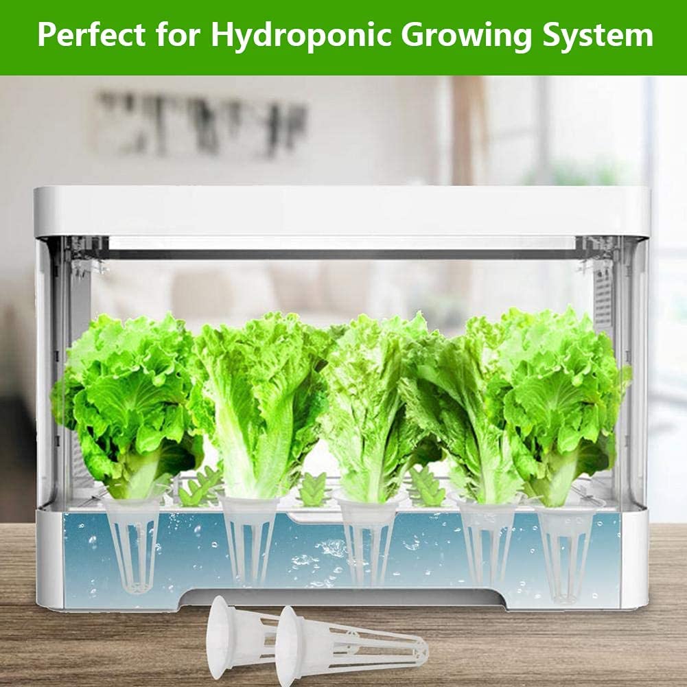 HTCWMD 50 Pack Grow Baskets Hydroponics Seed pods Basket Compatible with aero Garden Grow Sponge Starter pods，White