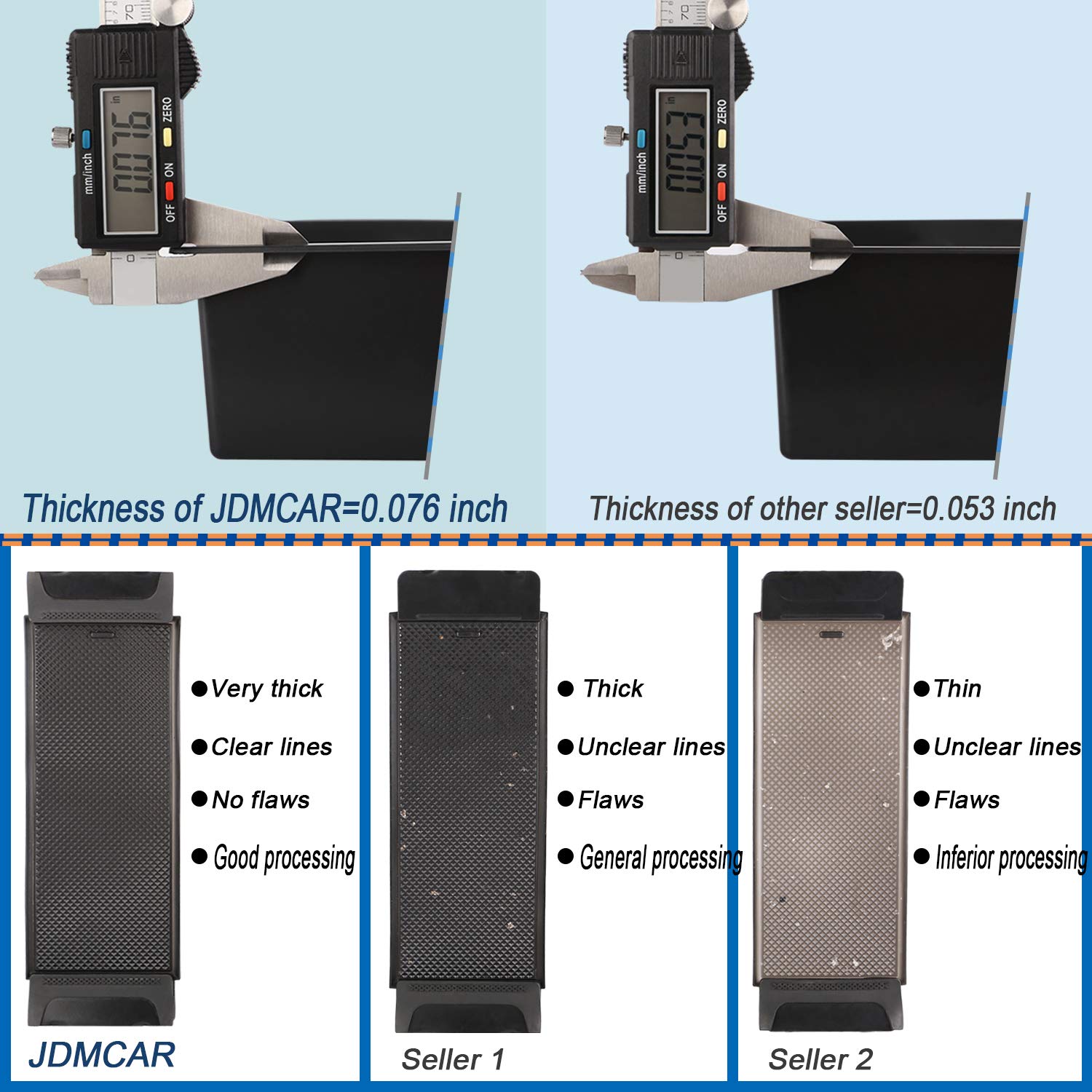 JDMCAR Compatible with Toyota Tundra Accessories 2014-2021 Center Console Organizer, Insert ABS Black Materials Tray, Armrest Secondary Storage Box - Full Tray