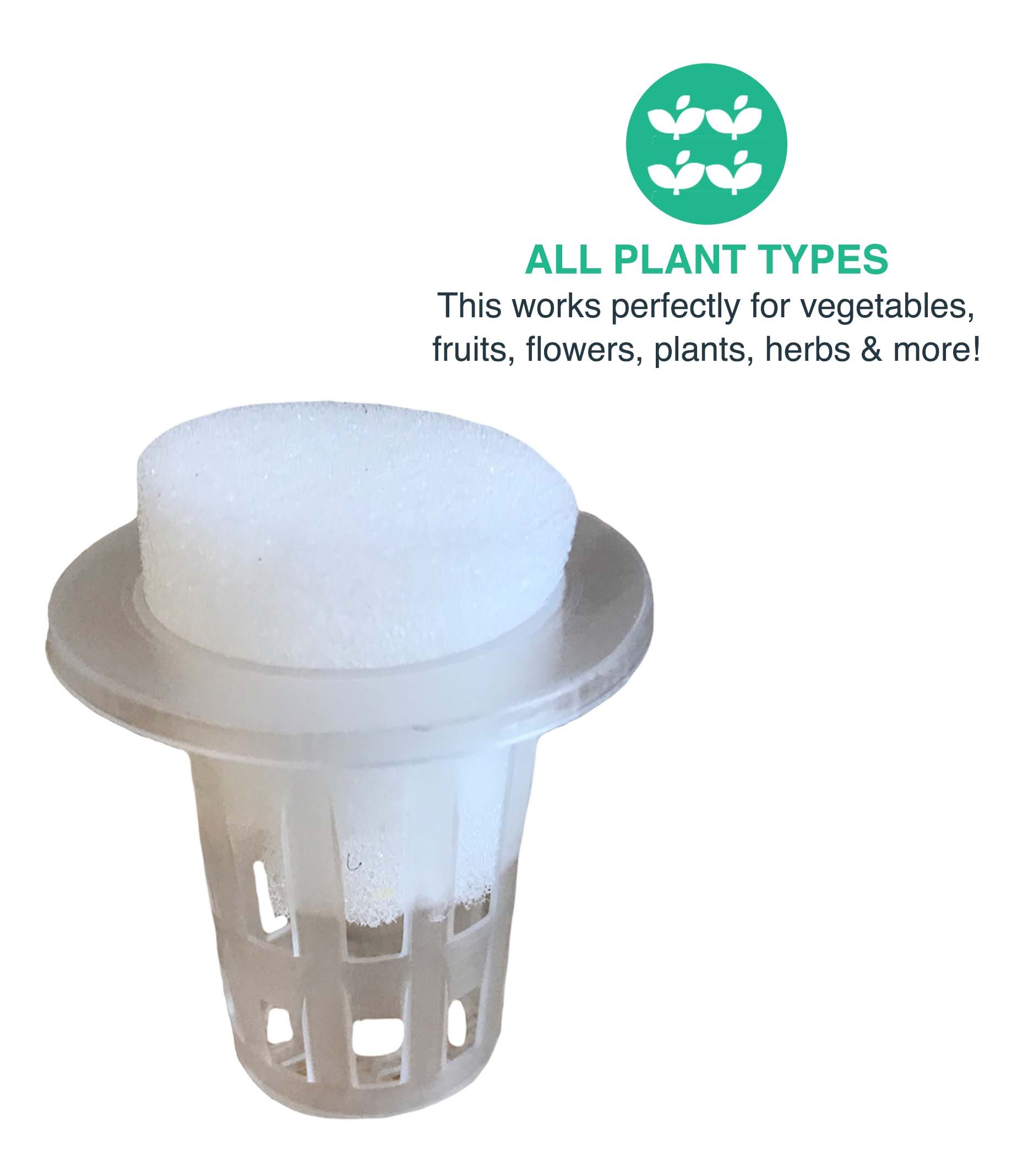 Crucial Replacement Clone Kit for AeroGarden - 14 Baskets, 42 sponges - Fits All AeroGardens with Bubbler Aeration - Bulk Pack of 56.