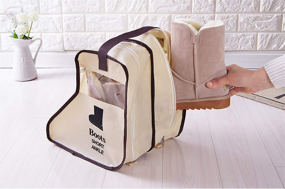 Boots Storage Bag Portable Short Boots Bag Visuable Foldable Boots Cover Protector Bag Dustproof Waterproof Shoes Handbag Hunting Fishing Riding Hiking Boots Carrier Box Bag Shoes Organizer