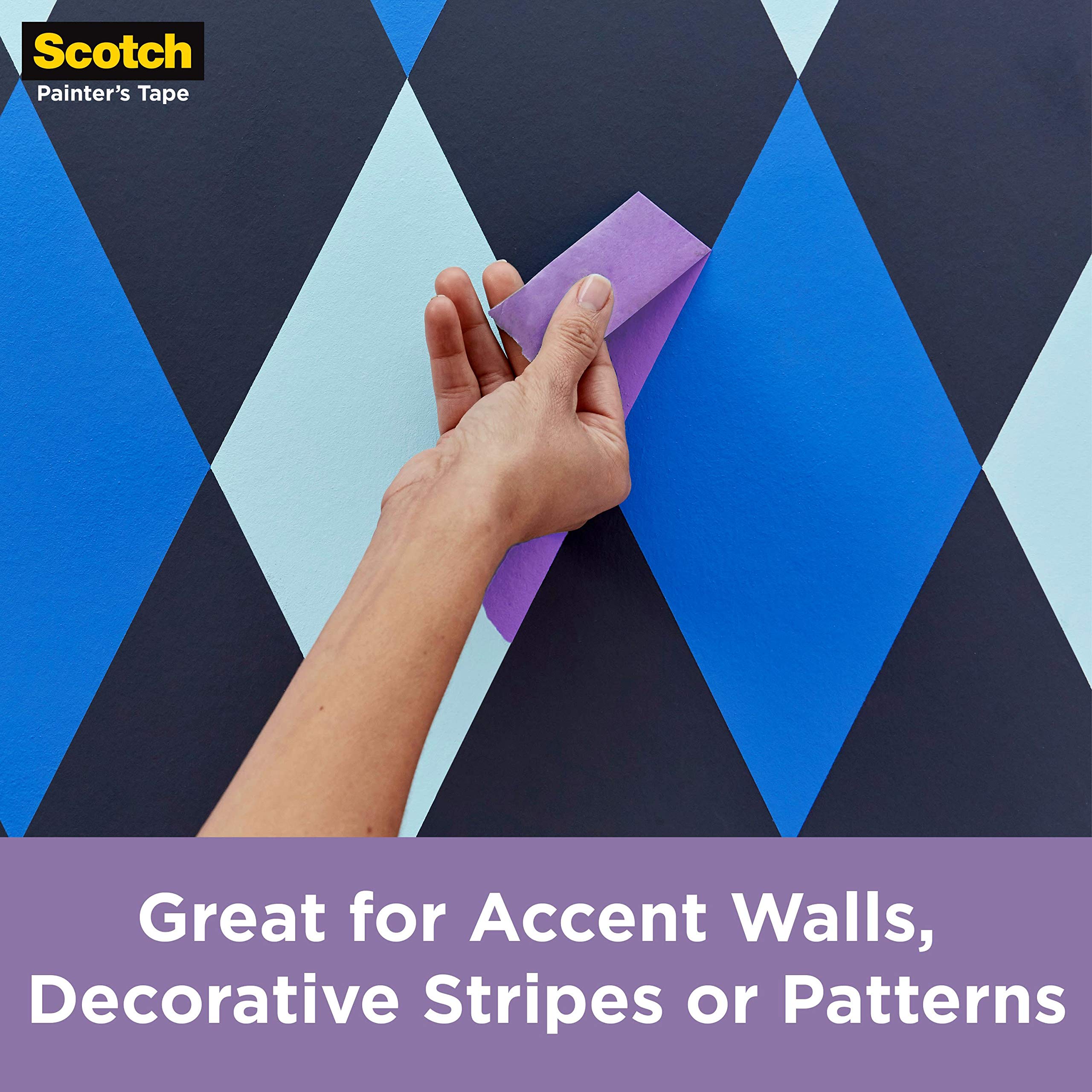 Scotch 2080EL-24E ScotchBlue Delicate Surfaces Painters Tape, 0.94" Width x 60 yd, Purple