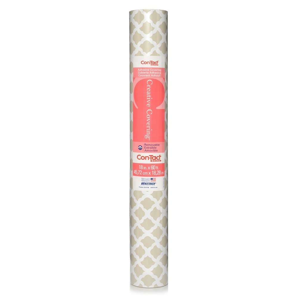 Con-Tact Creative Covering Self-Adhesive Vinyl Drawer and Shelf Liner, 18" x 60', Talisman Taupe,60F-C9AR06-01