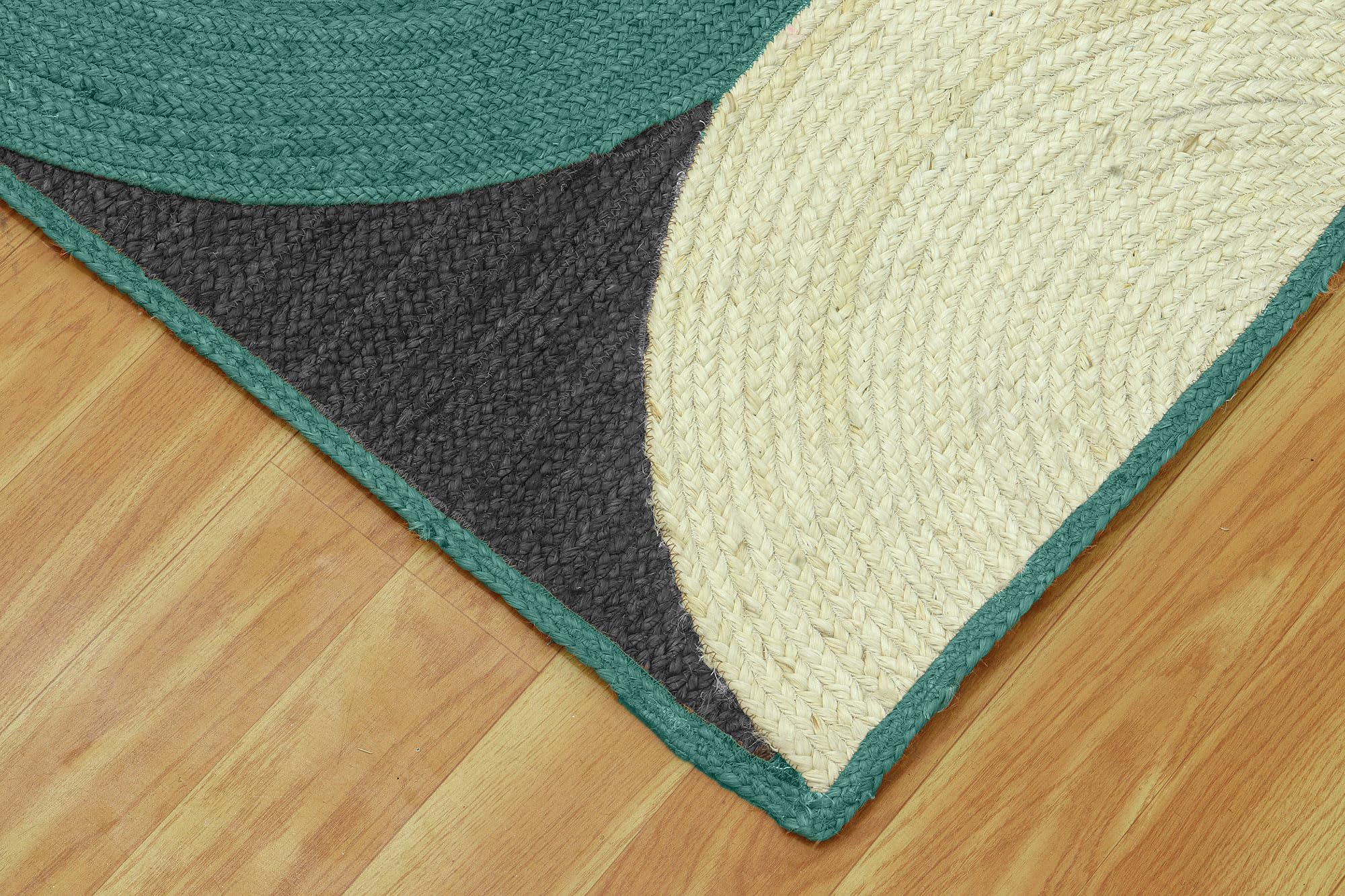 CASAVANI Rectangular - Area Rug 8x11 Black & Multi Pattern Braided Jute Rug Geometric Kilim Rug Indoor Outdoor Use Carpet Flatweave Rugs for Bedroom Dining Room Living Room