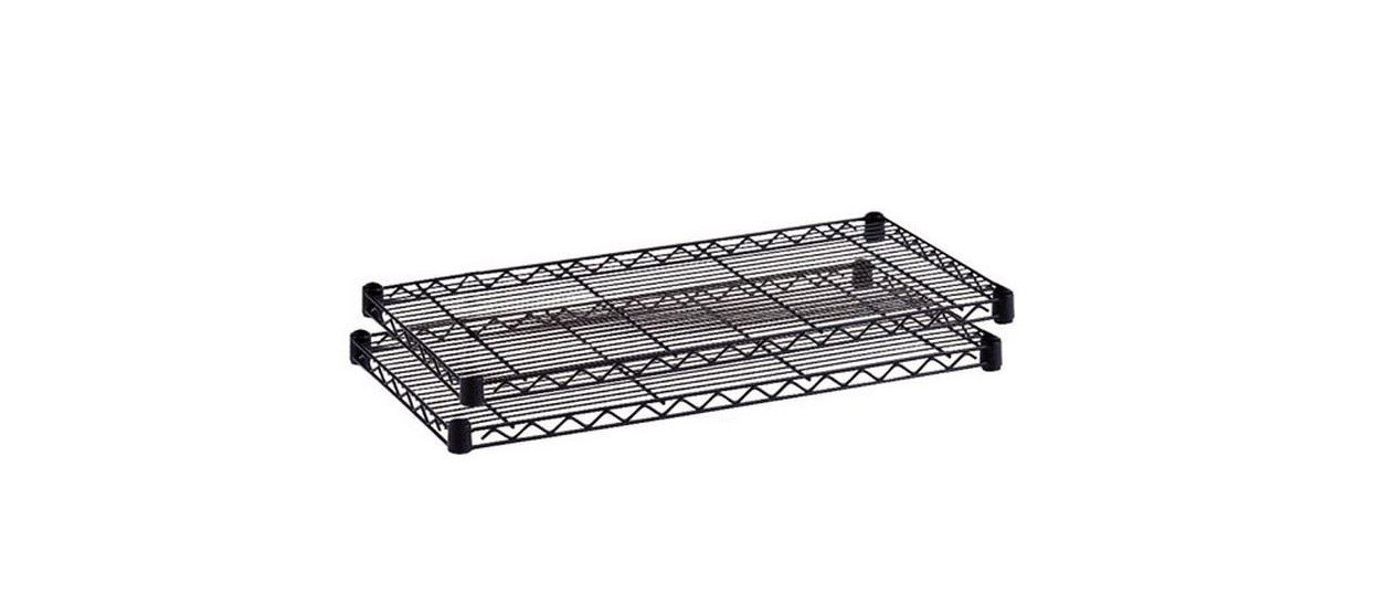 Safco Products 5290BL Industrial Wire Shelving Extra Shelf Pack 36" W x 24" D (Starter and Add-On Units Sold Separately), (Qty. 2), Black
