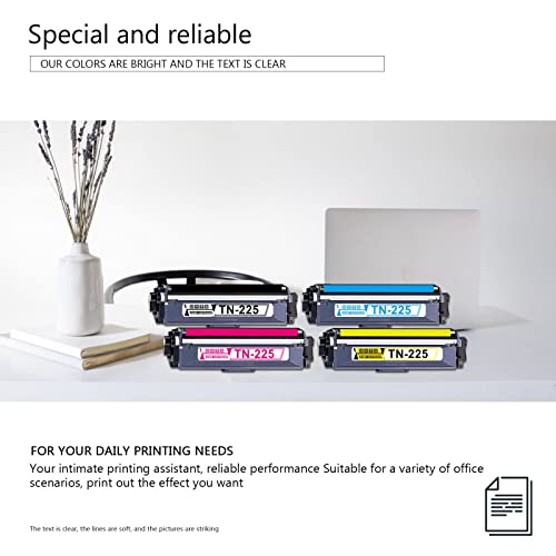 GULOYA Compatible TN-225 TN225 Toner Cartridge Replacement for Brother TN 225 HL-3140CW 3150CDN MFC-9130CW 9140CDN DCP-9015CDW 9020CDN Printer (5 Pack,2BK/1C/1Y/1M)