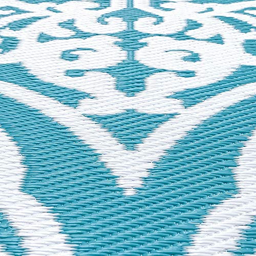 Reversible Plastic Straw, Water Resistant Outdoor Rug 6x9 for Patio, Deck, Porch, Camping, RV | Fade Resistant Outside Area Rugs for Patios | Size 5'11'' x 8'10''
