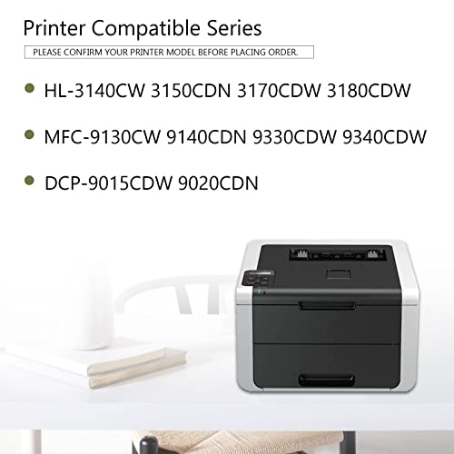 GULOYA Compatible TN-225 TN225 Toner Cartridge Replacement for Brother TN 225 HL-3140CW 3150CDN MFC-9130CW 9140CDN DCP-9015CDW 9020CDN Printer (5 Pack,2BK/1C/1Y/1M)