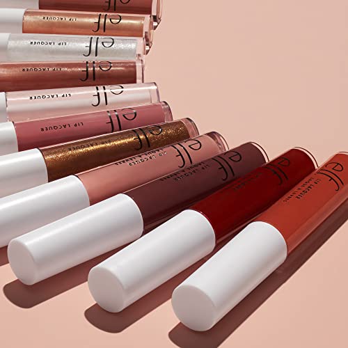 e.l.f. Lip Lacquer, Nourishing, Non-Sticky Ultra-Shine Lip Gloss With Sheer Color, Infused With Vitamins A & E, Vegan & Cruelty-Free, Black Cherry