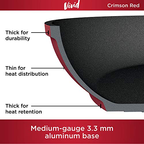 Ninja C29500 Foodi NeverStick Vivid 10-Piece Cookware Set with Lids, Nonstick, Durable & Oven Safe to 400°F, Cool-Touch Handles, Crimson Red