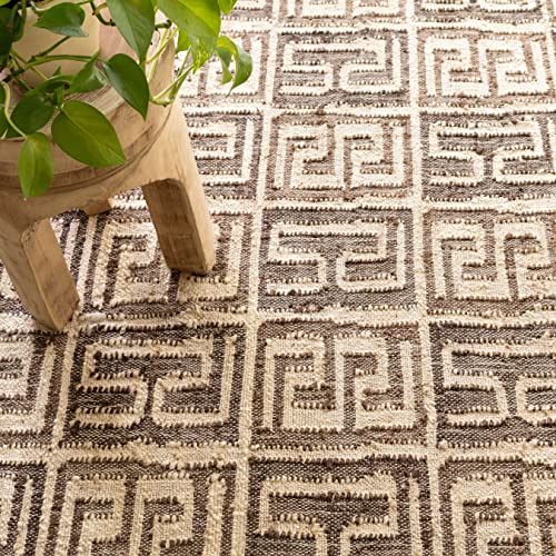 Dash and Albert Auricula Handwoven Jute Rug, 10 X 14 Feet, Black/Neutral Geometric Pattern