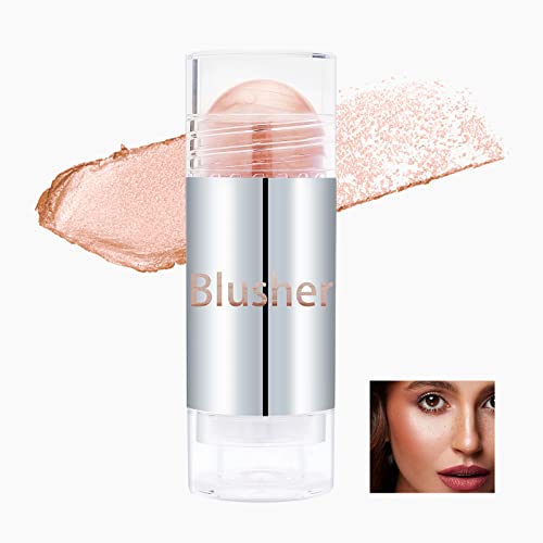 Boobeen Blush Stick Highlighter Makeup Stick Matte Contour Stick, Lightweight Cheek Blush Cream Shimmer Contouring Stick, Waterproof Multi Stick for All Skin Smooth & Natural