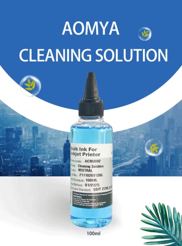 Aomya Printer Cleaning Kit Printhead Cleaning Kit for Inkjet Printers HP/Brother/Epsn/Canon Liquid Printers Nozzle with Syringe&Glove(100ml