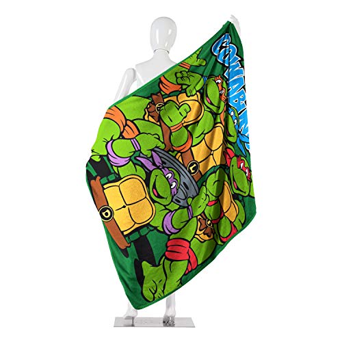 Nickelodeon's Teenage Mutant Ninja Turtles, "Cowabunga Dudes" Fleece Throw Blanket, 46" x 60", Multi Color
