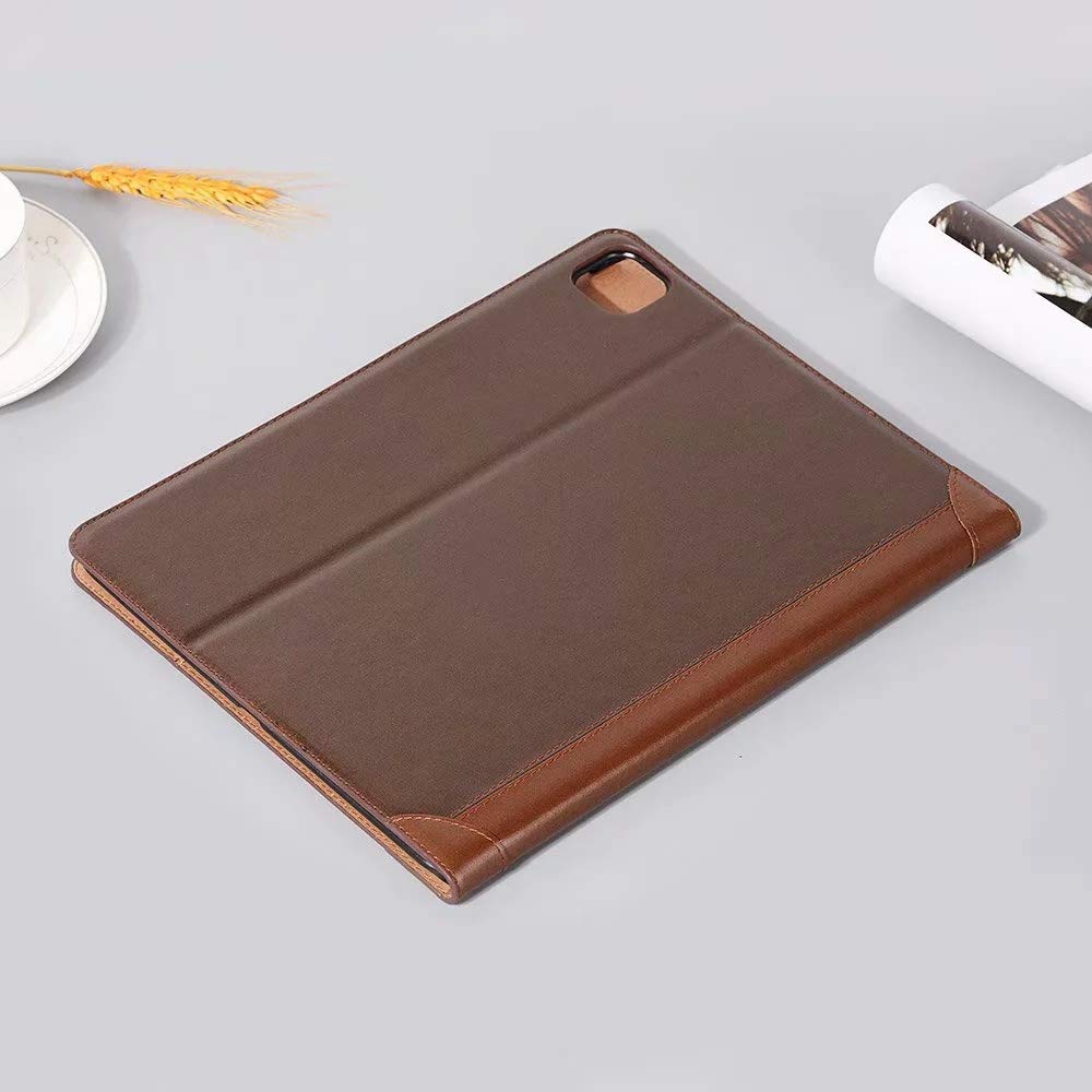 iPad Air-6 (13'') Case, iPad Pro-3 4 5 6 (12.9'') Case with Pen Holder, DMaos Business Vintage Book Synthetic Leather Stand Folio Smart Cover - Brown