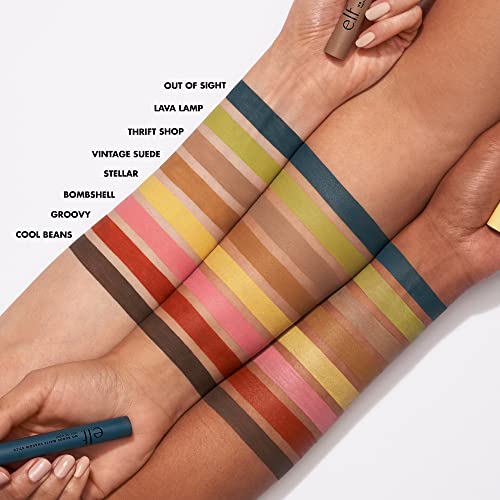 e.l.f. No Budge Matte Shadow Stick, One-Swipe Cream Eyeshadow Stick, Long-Wear & Crease Resistant, Matte Finish, Bombshell