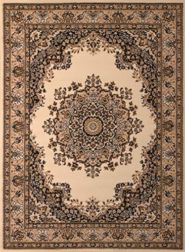 United Weavers Dallas Floral Kirman Area Rug - Ivory, 8x11, Traditional Indoor Floor Rug with Jute Backing